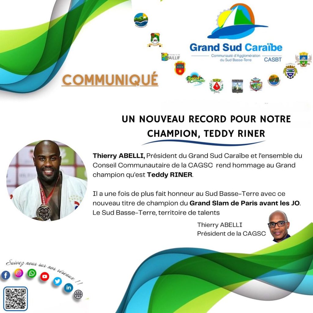 Thierry ABELLI, Président de la CAGSC, félicite Teddy RINER pour son ...